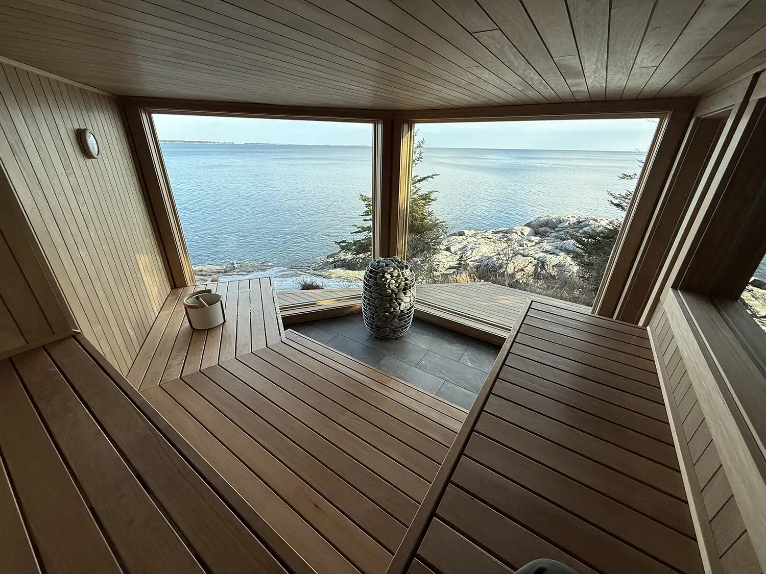 Oceanfront Sauna in Georgetown | Native Sauna | Maine Home + Design